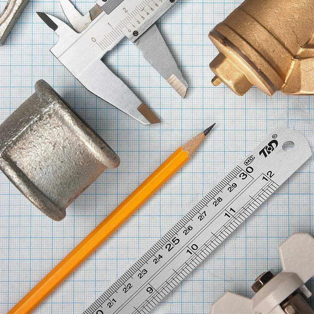 Ruler Metal Straight Edge Ruler Stainless Steel Ruler 6 Inch 12 Inch 16 ...