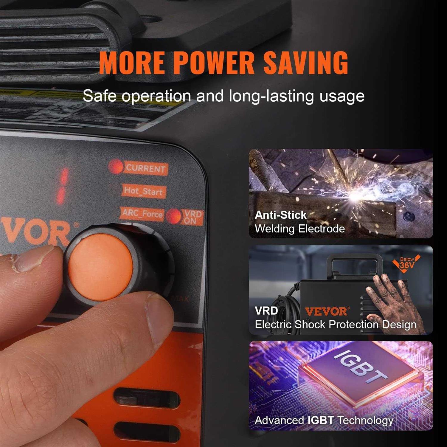 VEVOR 140 Amp 110V/220V Stick Welder Stick and Plastic Arc Welding ...