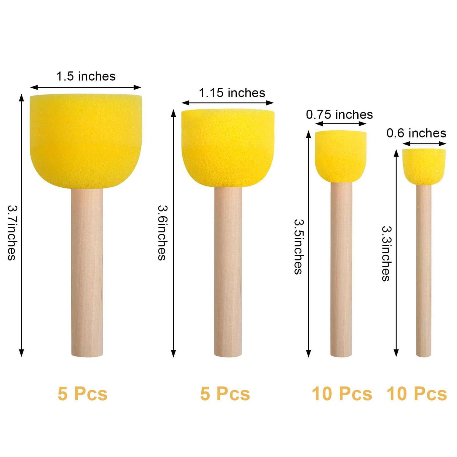 vivinin 30 Pcs Round Sponges Brush Set, Round Sponge Brushes for Painting, Paint Sponges for ...