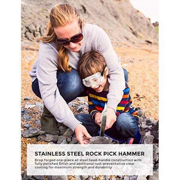 INCLY Rock hounding Geology Hammer Tool 32oz Rock Pick Hammer 3 PCS ...