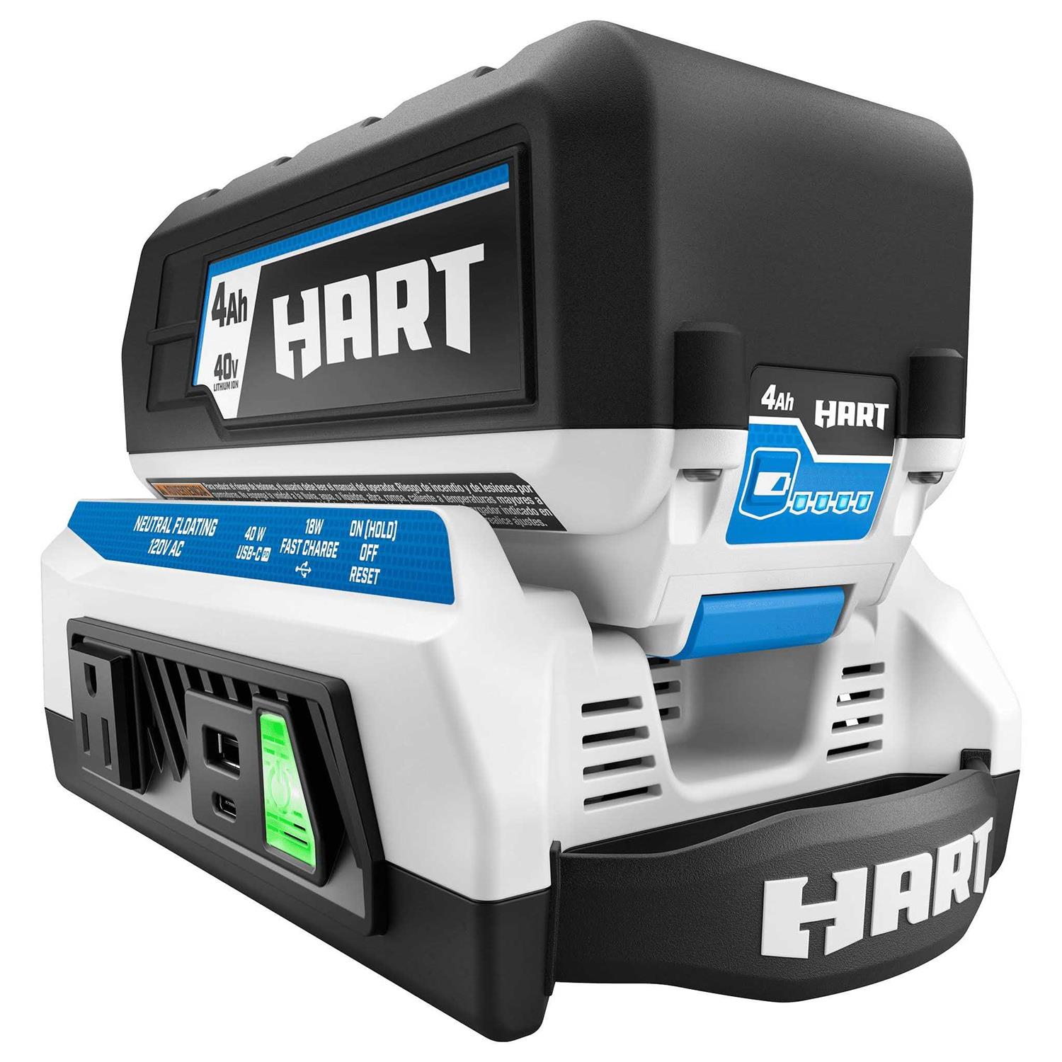 Hart 40-Volt Cordless 300 Watt Battery Powered Power Source with LED ...