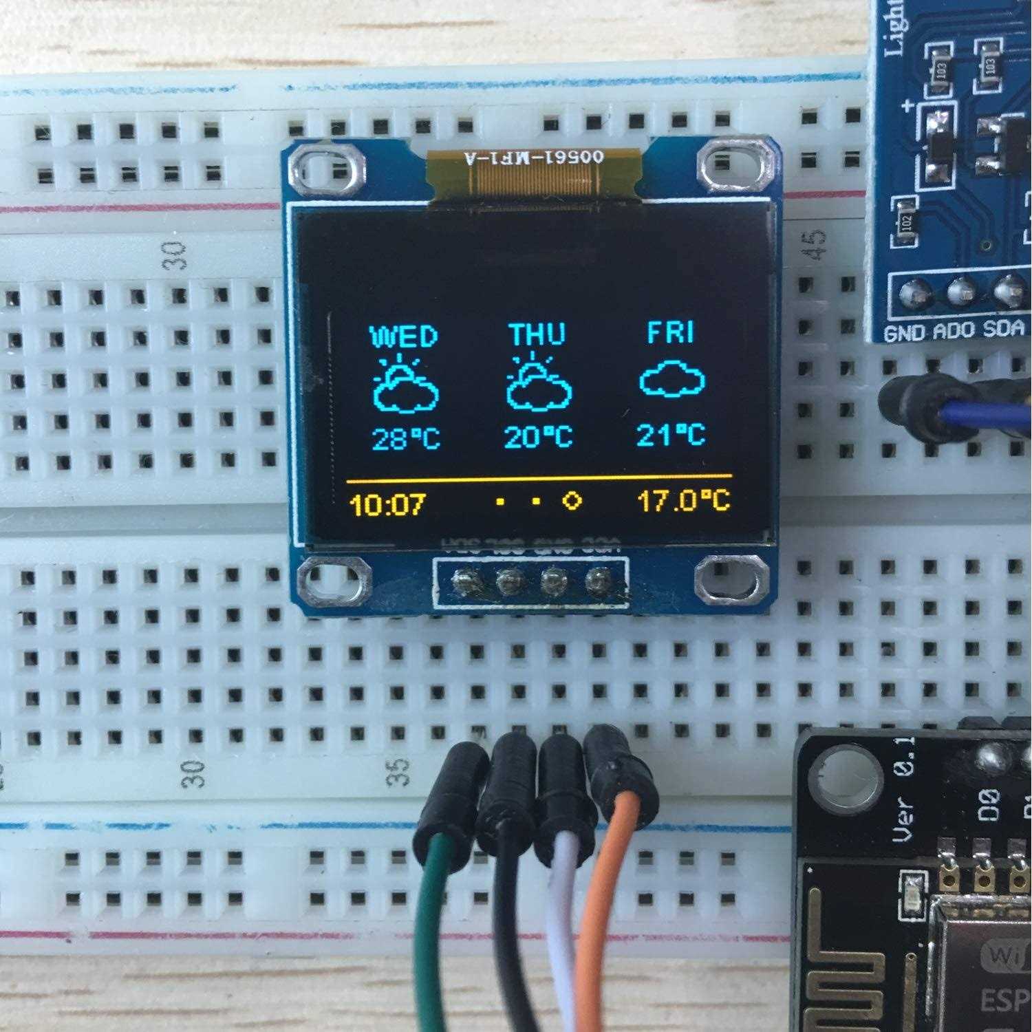 ESP8266 Weather Station Kit with DHT11 Temperature Humidity BMP180 Atmosphetic Pressure ...