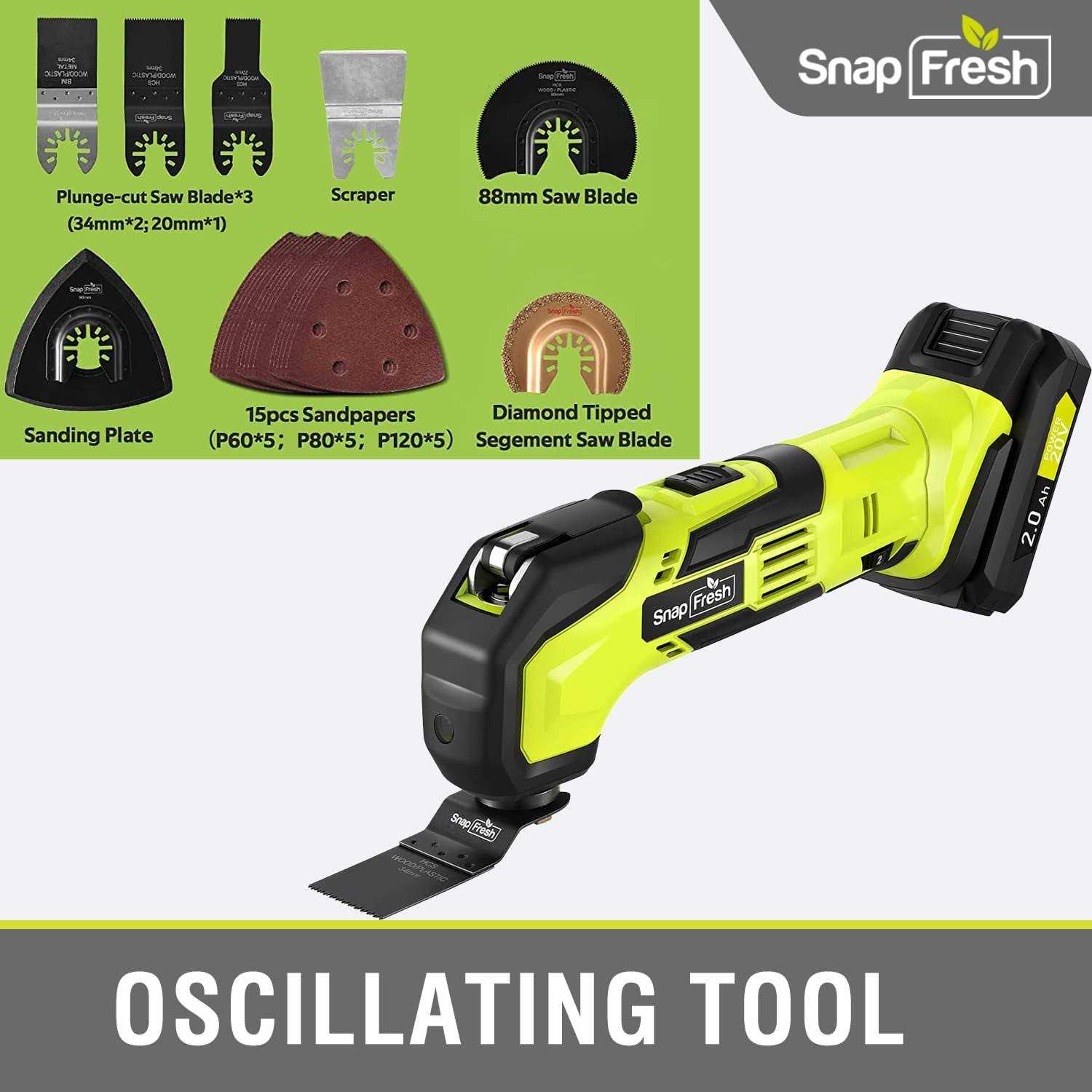 snapfresh oscillating tool snapfresh 20v cordless oscillating multi-tool with 6 speed - Hardware ...