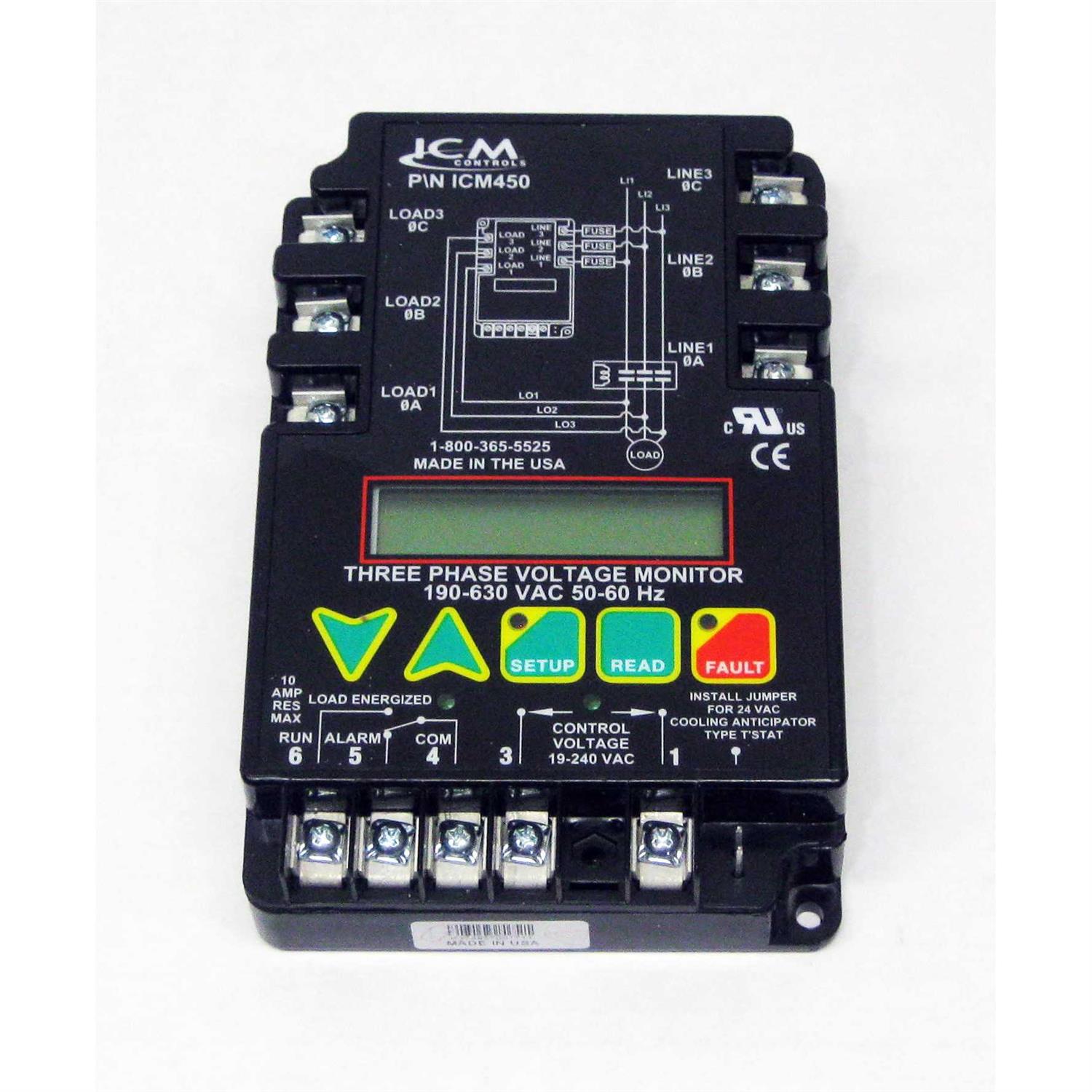 ICM Controls ICM450C Programmable 3-Phase Line Voltage Monitor - Hardware&Tools Online Store