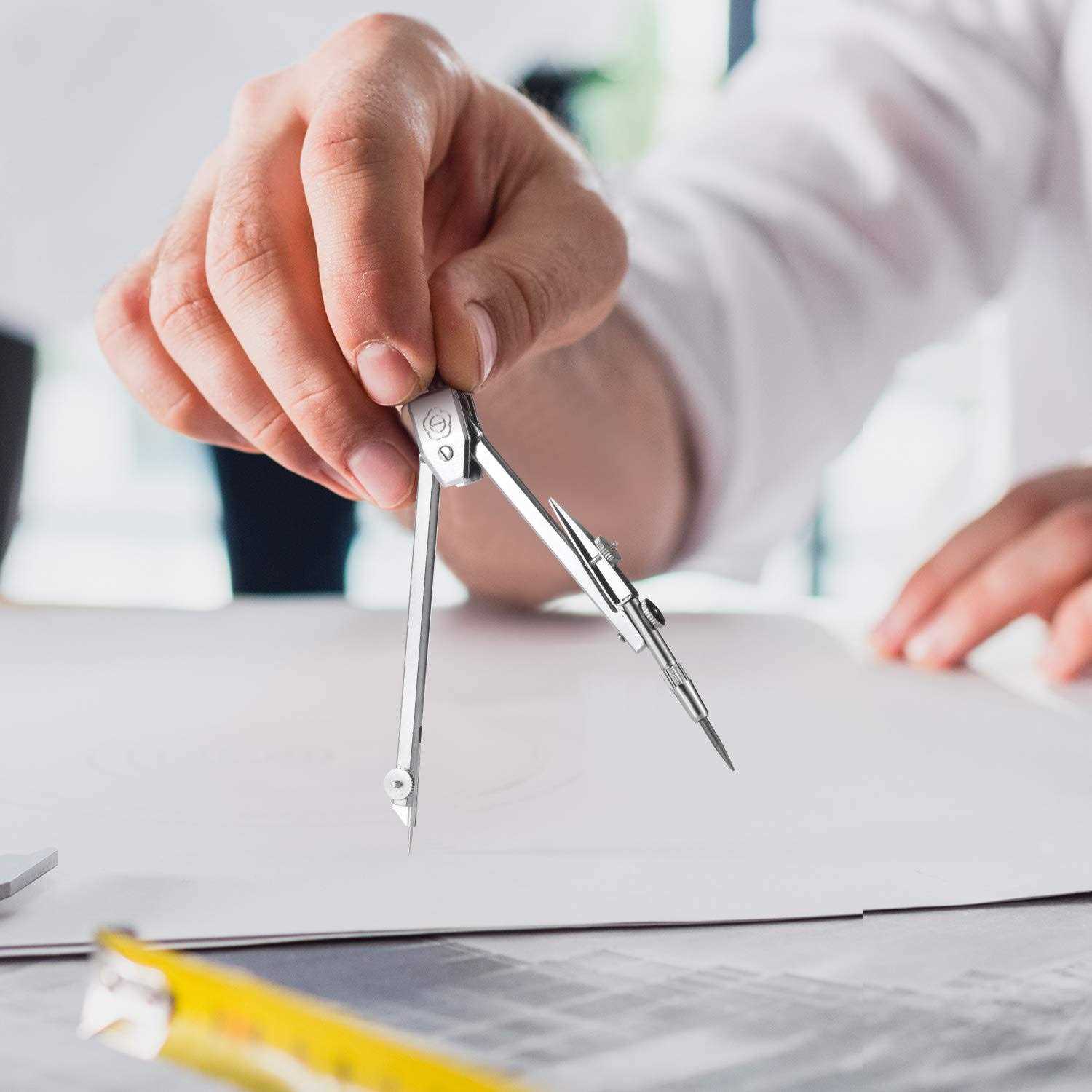 Student Geometry Math Set, Drawing Compass and 6 Inch Blue Swing Arm ...