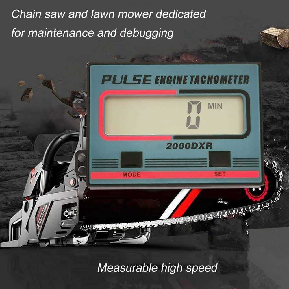 Gexmil Handheld Digital Induction Chain Saw Tachometer LCD Display Tachometer Tach Gauge for ...