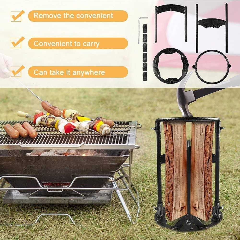 Enochrozey Wood Splitter Heavy Duty Cast Iron Kindling Splitter ...