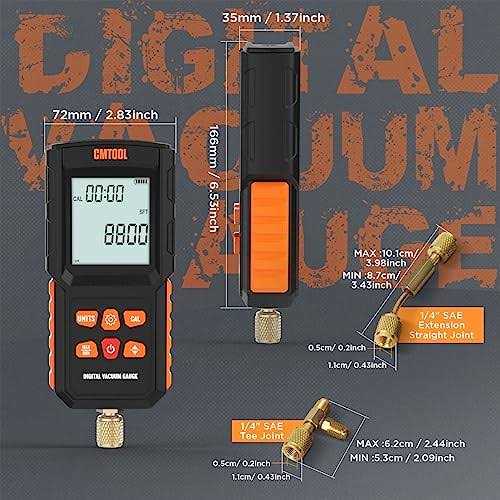 Vacuum Gauge HVAC Digital Micron Gauge HVAC Micron Vacuum Gauge Tester ...