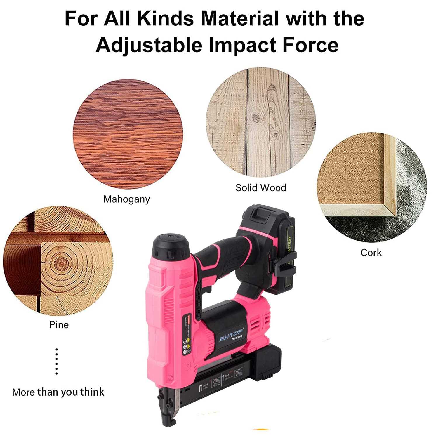 Bhtop 20v Cordless Brad Nailer&Stapler 18 Gauge 2 in 1 Stapler Kit ...