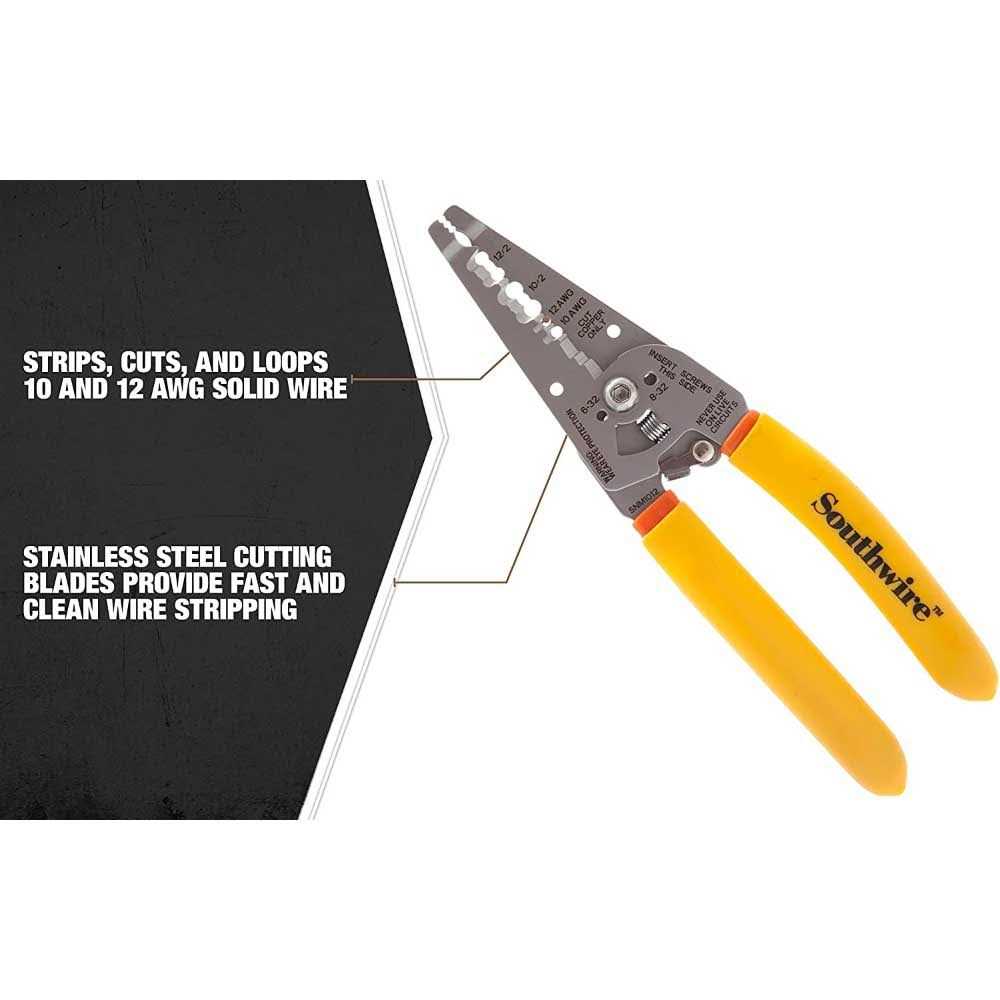 Southwire SNM1012 10-12 AWG Ergonomic Handles NM Cable Wire Stripper ...
