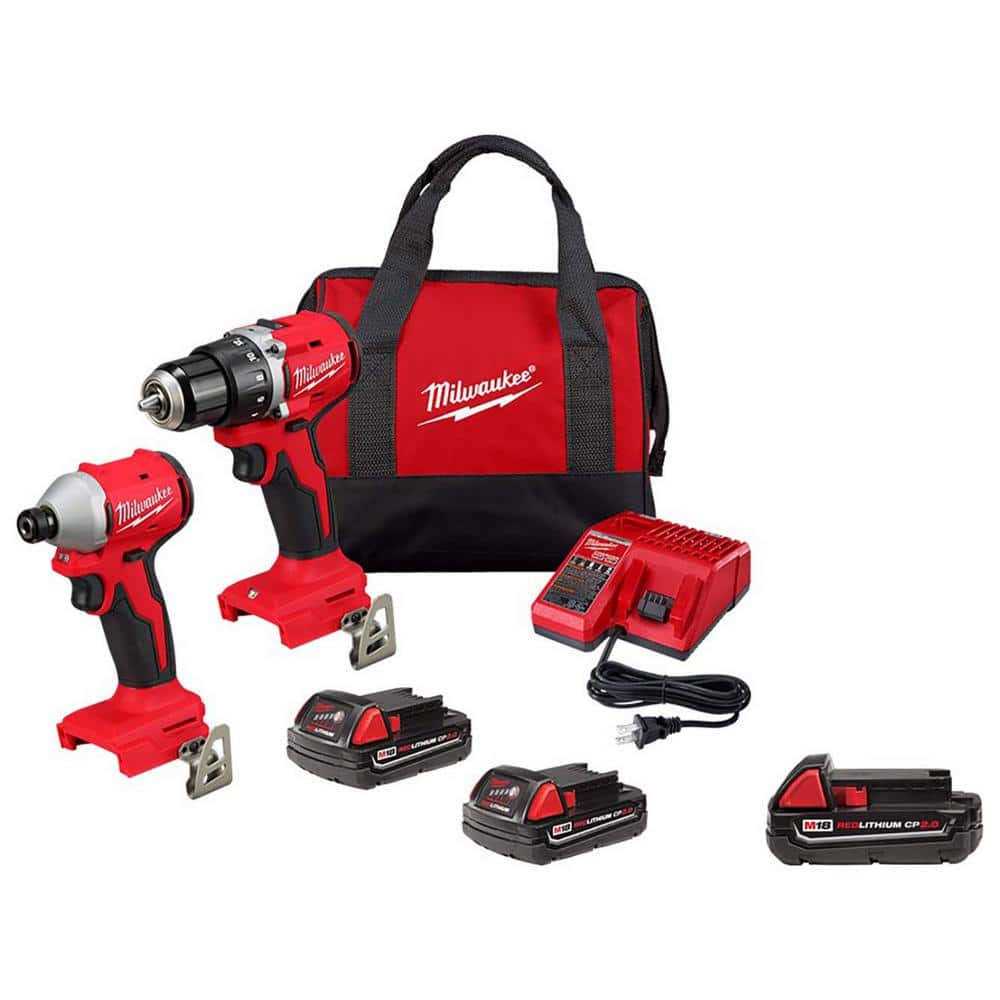 Milwaukee M18 18V Lithium-Ion Brushless Cordless Compact Drill/Impact ...