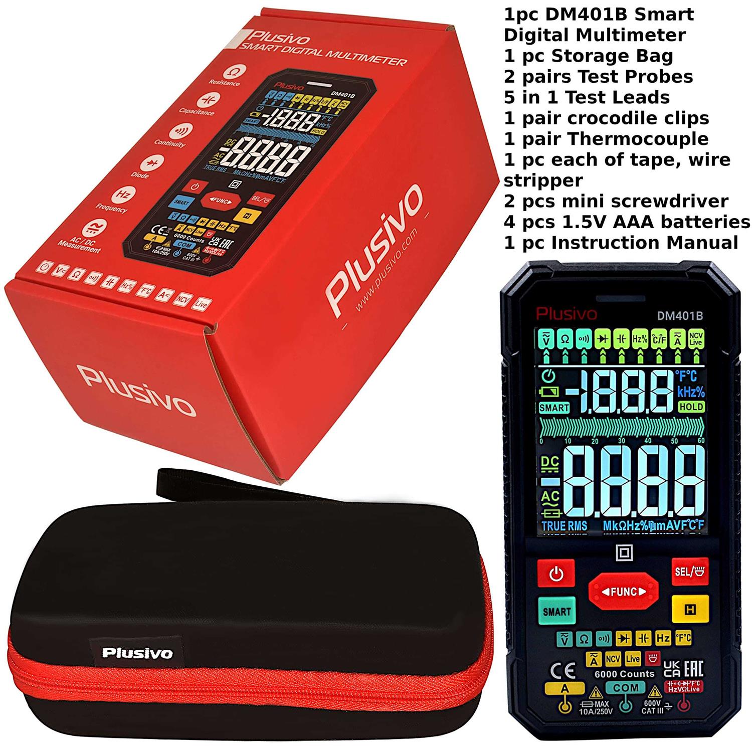 Multimeter 6000 Counts Digital Multimeter TRMS Smart Electrical Tester ...