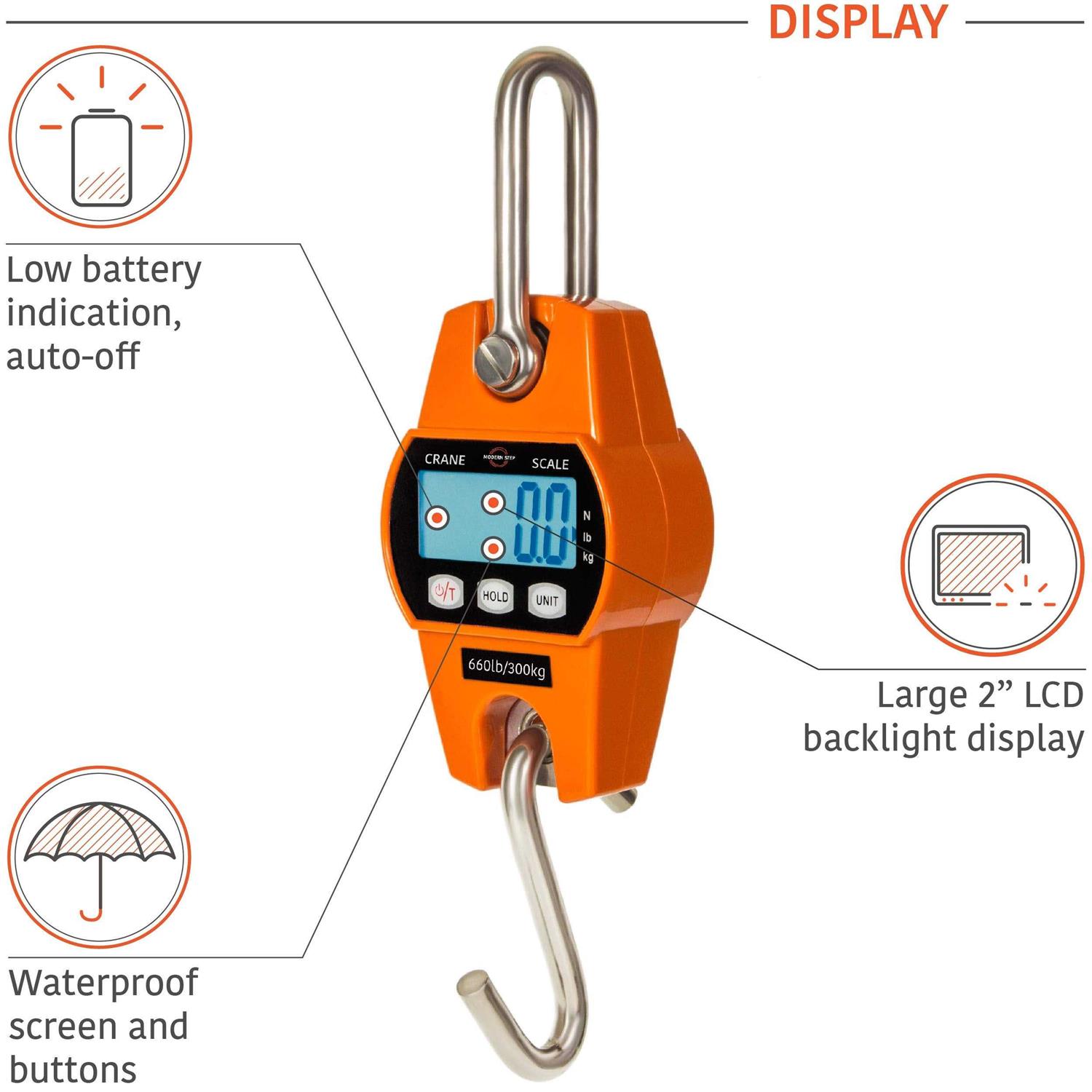 Digital Hanging Scale 660 Lb 300 Kg - Hardware&Tools Online Store