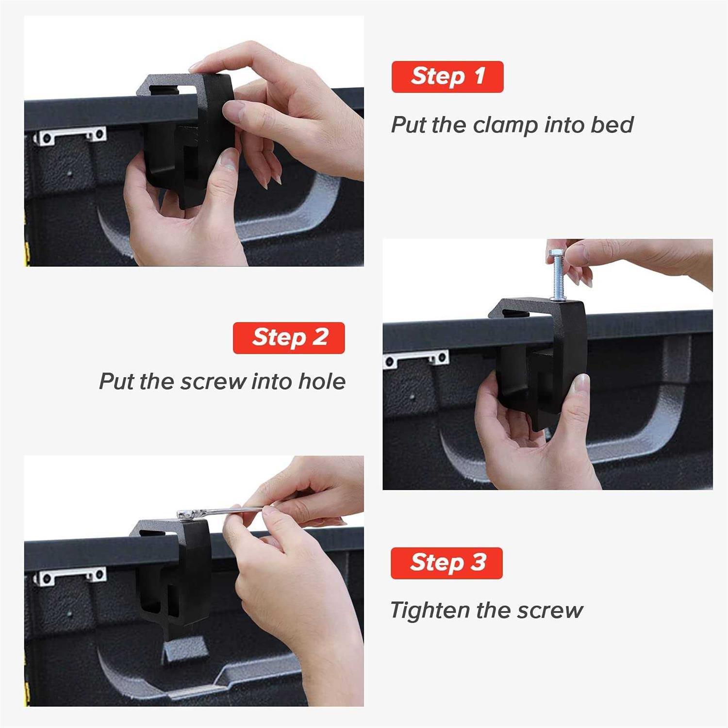 MOTAFAR Mounting Clamps Ladder Rack Clamps Truck Cap Topper Camper ...