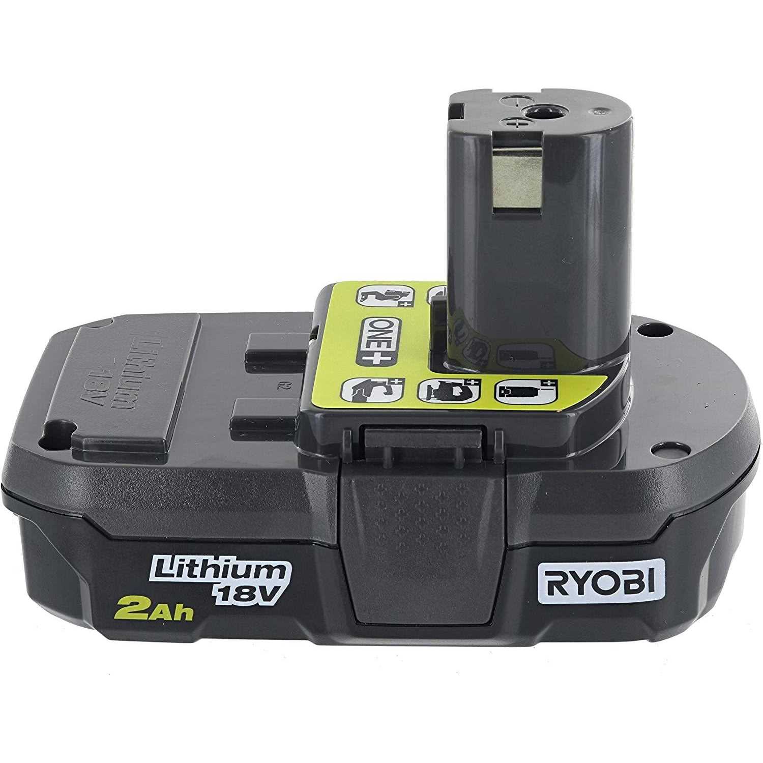 Ryobi P190 2.0 Amp Hour Compact 18V Lithium Ion Battery w/ Cold Weather ...