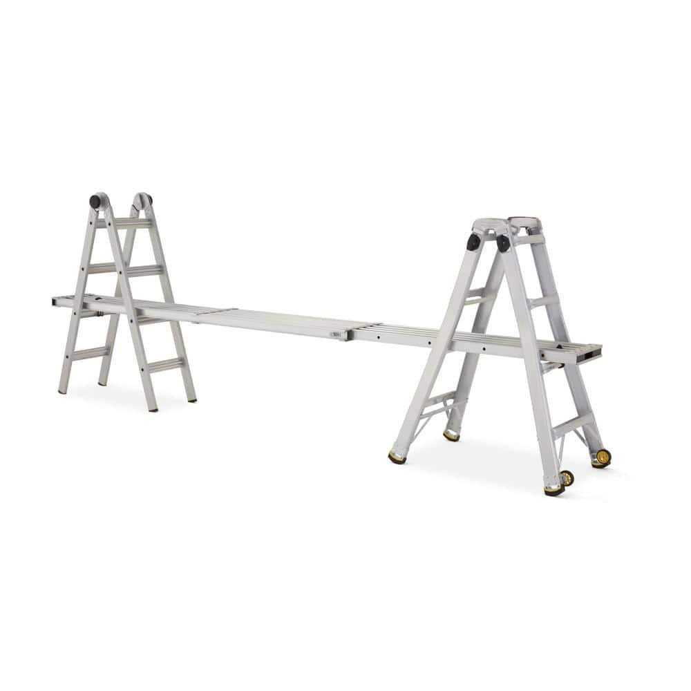 Gorilla Ladders Reach MPXW Aluminum Multi-Position Ladder with Wheels ...
