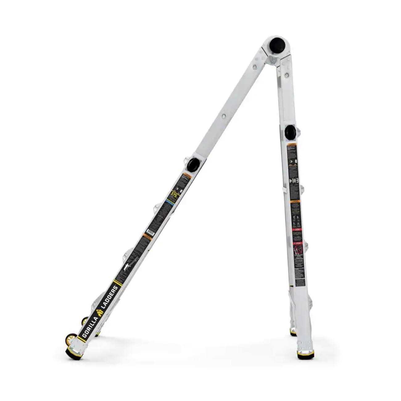 Gorilla Ladders Reach MPXW Aluminum Multi-Position Ladder with Wheels ...