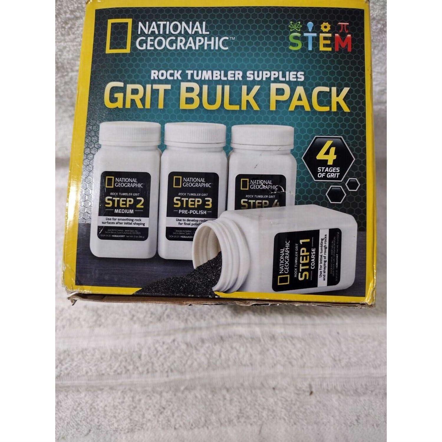 NATIONAL GEOGRAPHIC Rock Tumbler Grit and Polish Refill Kit Tumbling ...