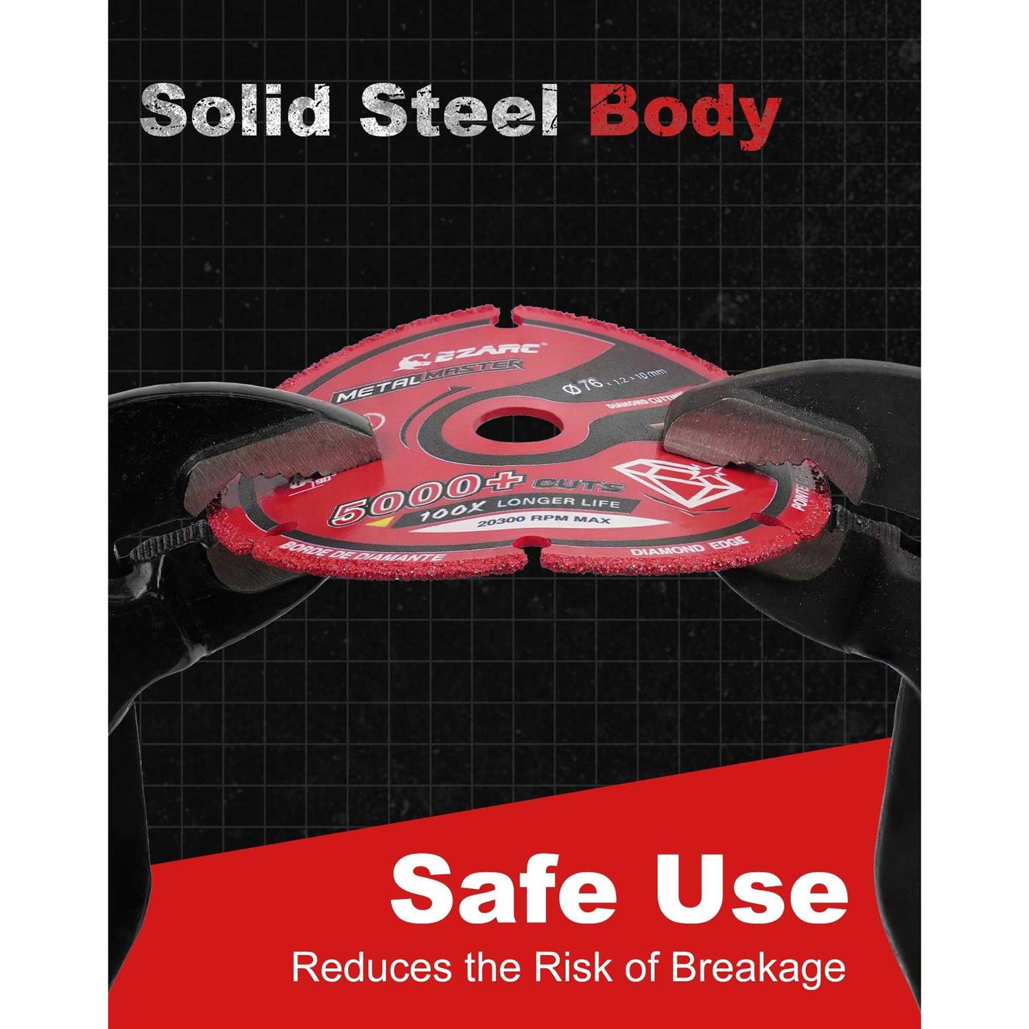 Ezarc Diamond Cutting Wheel 78 Inch for Metal, Cut Off Wheel with 5000+ Cuts on Rebar, Steel ...