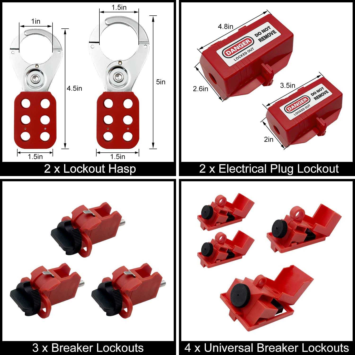 Lockout Tagout Kit Electrical Loto Clamp-On Circuit Breaker Lockout ...