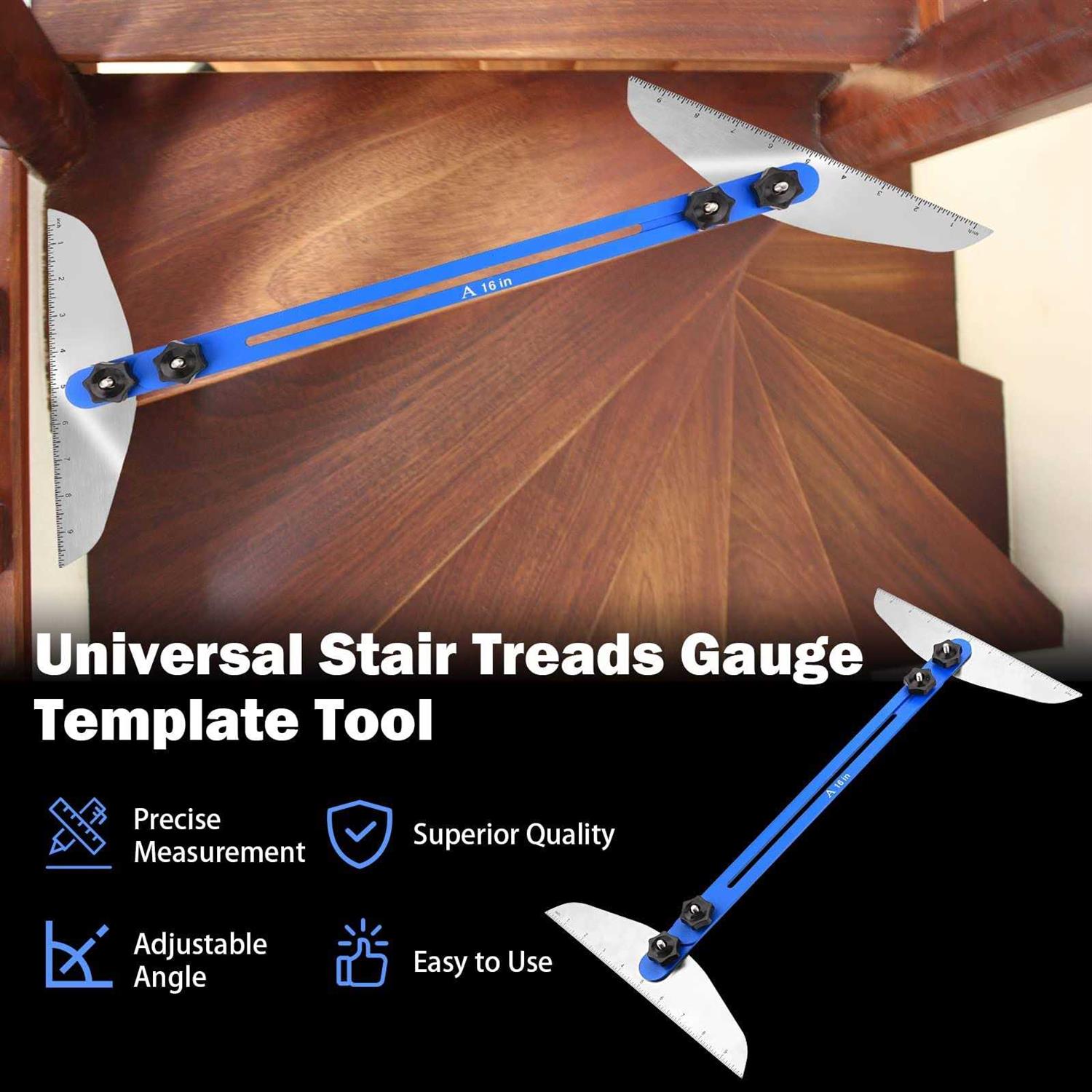 Stair Tread Template Tool, Stair Tread Gauge Stair Tread Jig Tool Shelf ...
