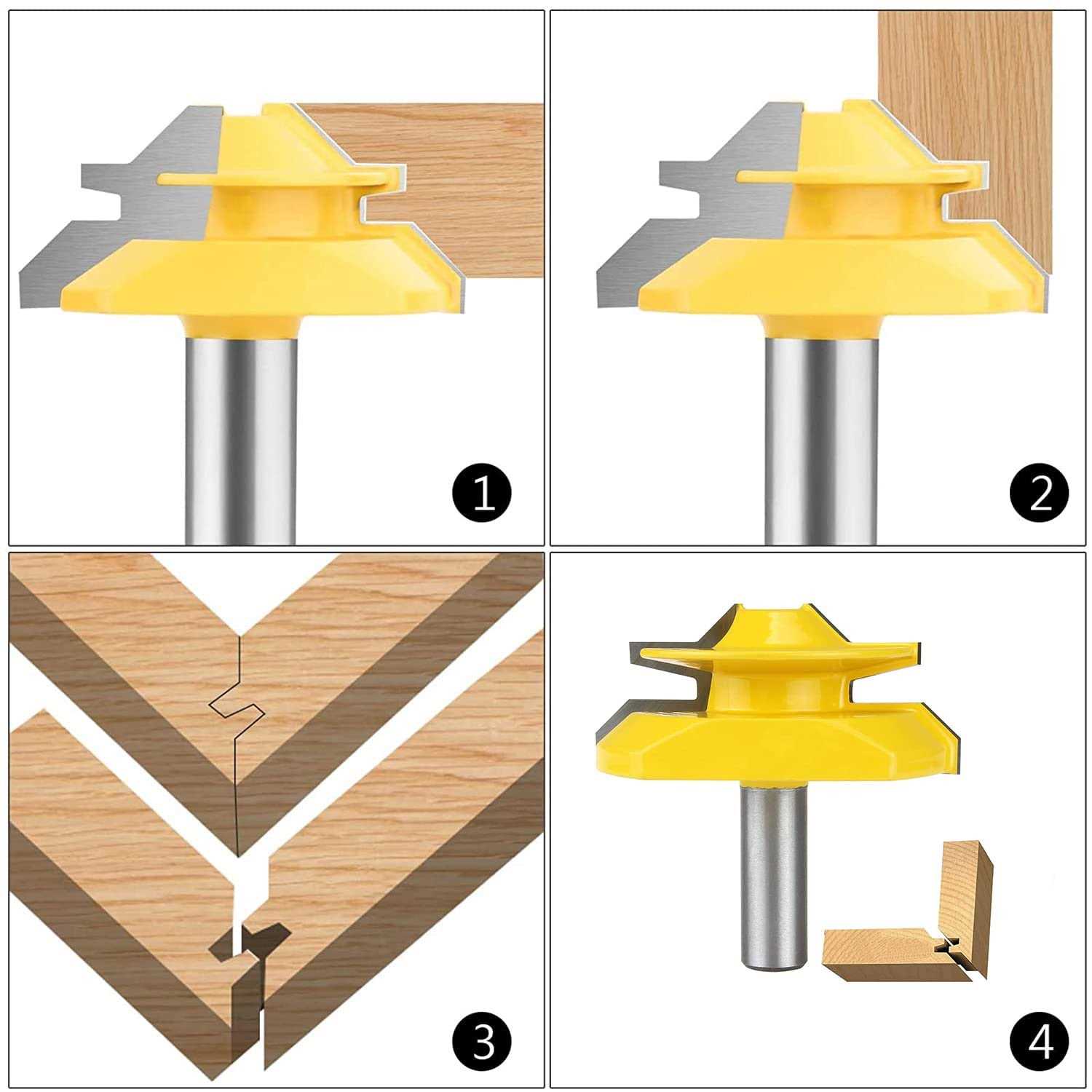Sinoprotools Lock Miter 45 Degree Joint Router Bits - Hardware&Tools ...
