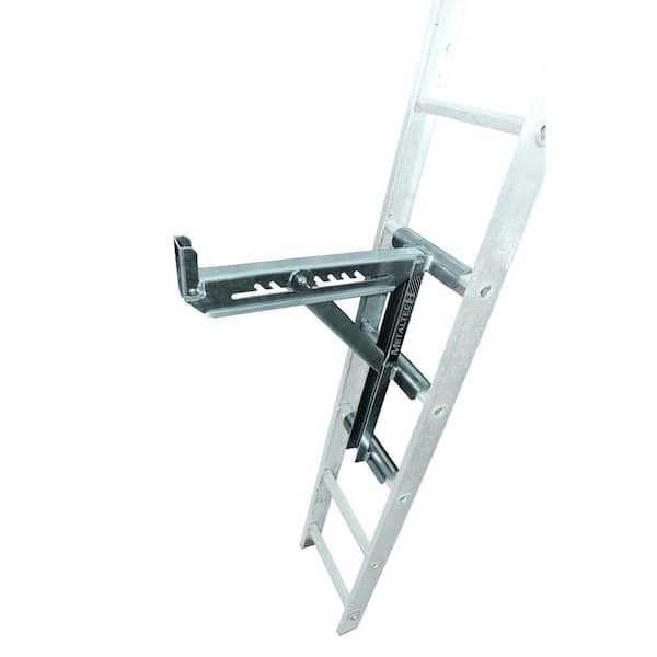 MetalTech 21.75 in. x 10 in. x 29 in. Aluminum Adjustable 3-Rung Ladder ...