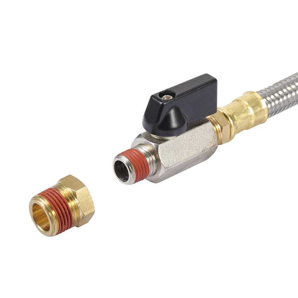 kbrotech extended tank drain valve assembly kit flexible braided steel ...