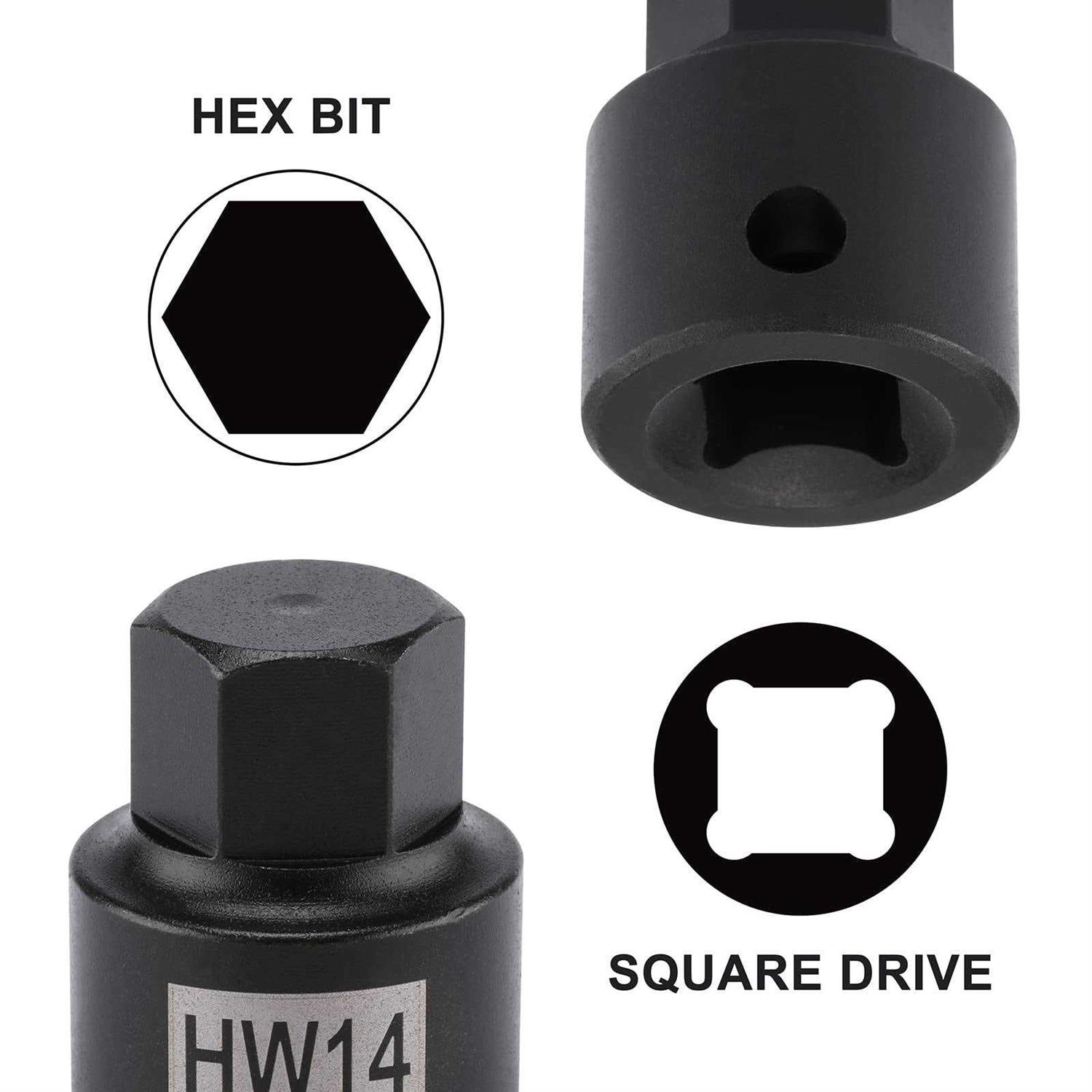 Mayouko 16 Pieces 3/8 Drive Low Profile Hex Socket Set Impact Allen Bit ...