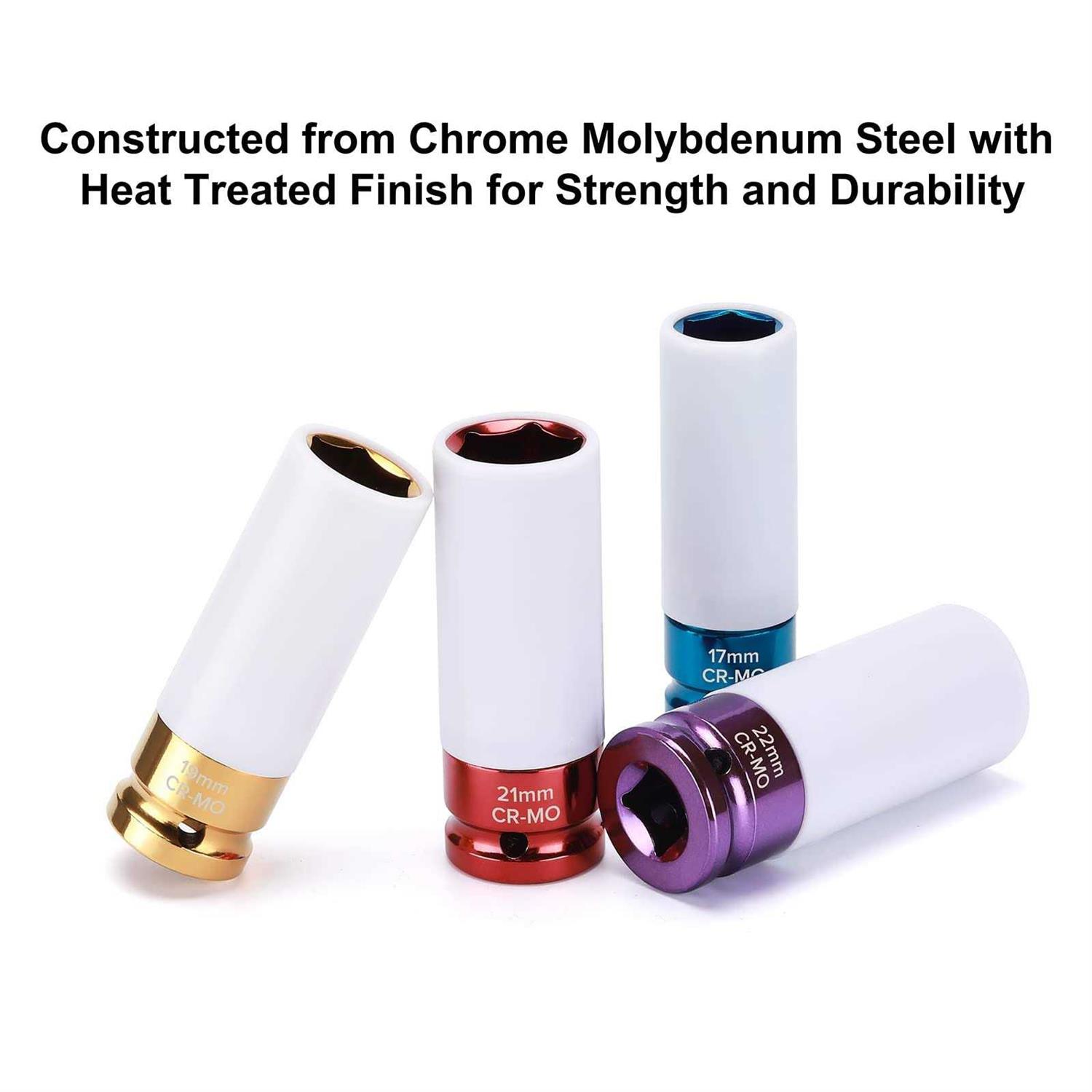 Mayouko 7PCS 1/2 Inch Drive Lug Nut Deep Impact Socket Set,Thin-Walled ...