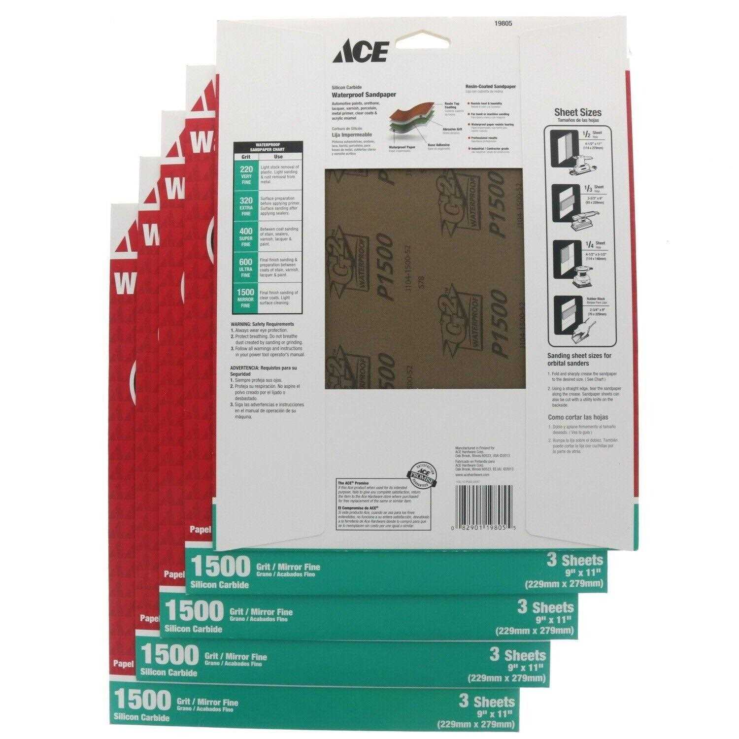 Ace Waterproof Sandpaper 9 X 11 - Hardware&Tools Online Store