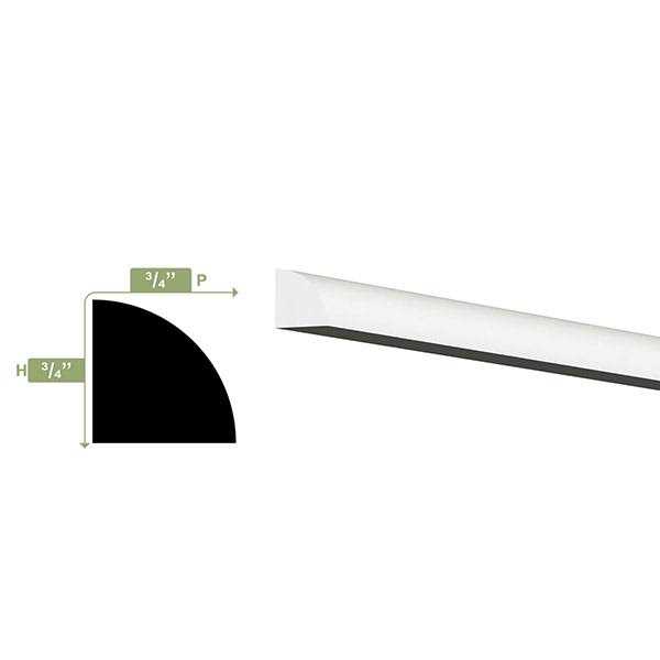 Royal Building Products 3/4-in x 3/4-in x 8-ft Unfinished PVC Quarter ...