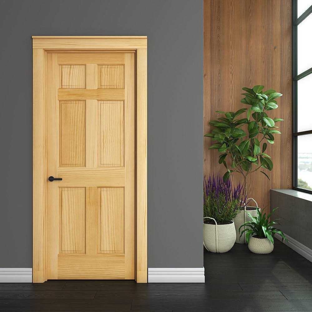 EightDoors 80 inch x 6 Panel Solid Wood Core Door - Hardware&Tools ...