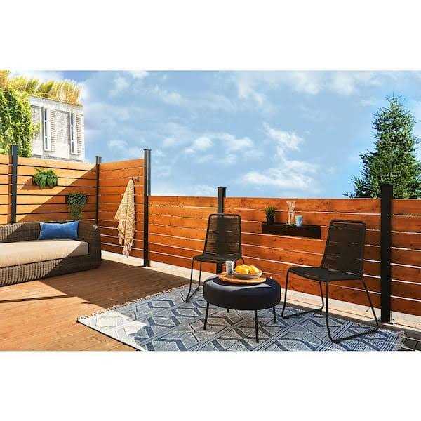 HOFT 71 in. Aluminum for Horizontal Boards Gate Frame Kit Black ...