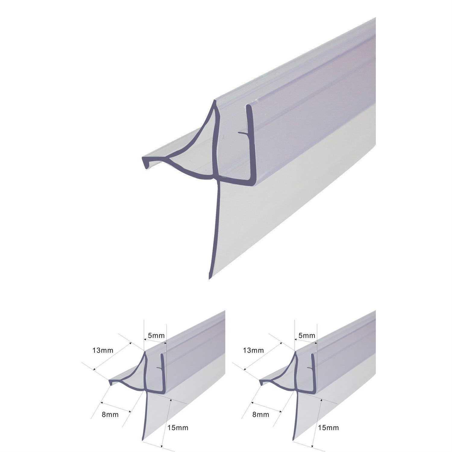 Frameless Shower Door Bottom Seal Shower Sweep with Drip Rail for 3/16 ...