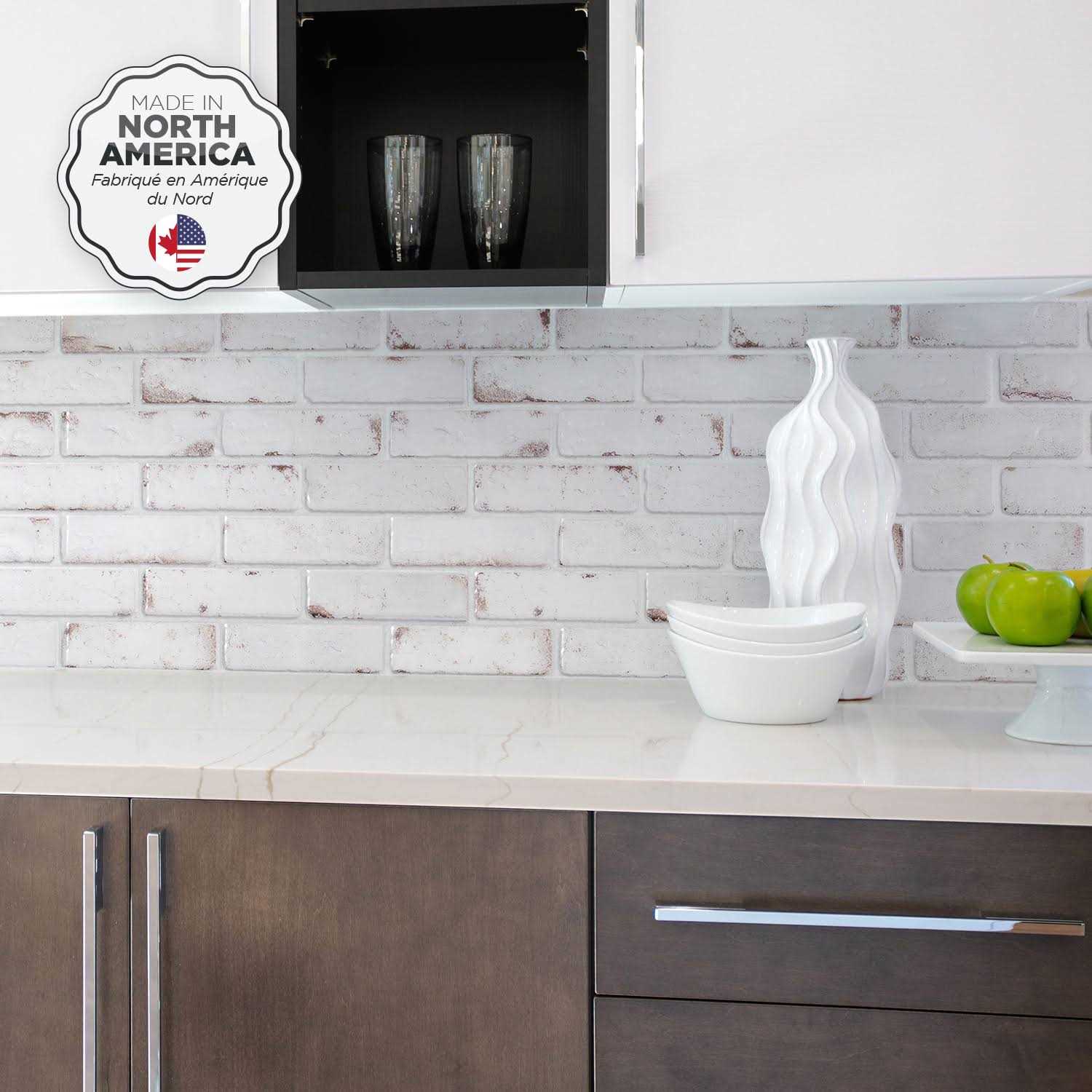 Peel and Stick Gel Backsplash Brik Tile Smart Tiles - Hardware&Tools ...