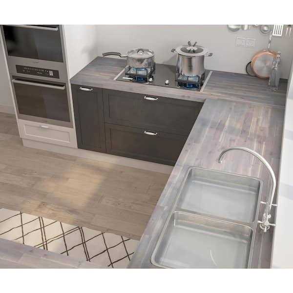 Interbuild Acacia 6 ft. L x 25 in. D 1.5 T Butcher Block Countertop ...