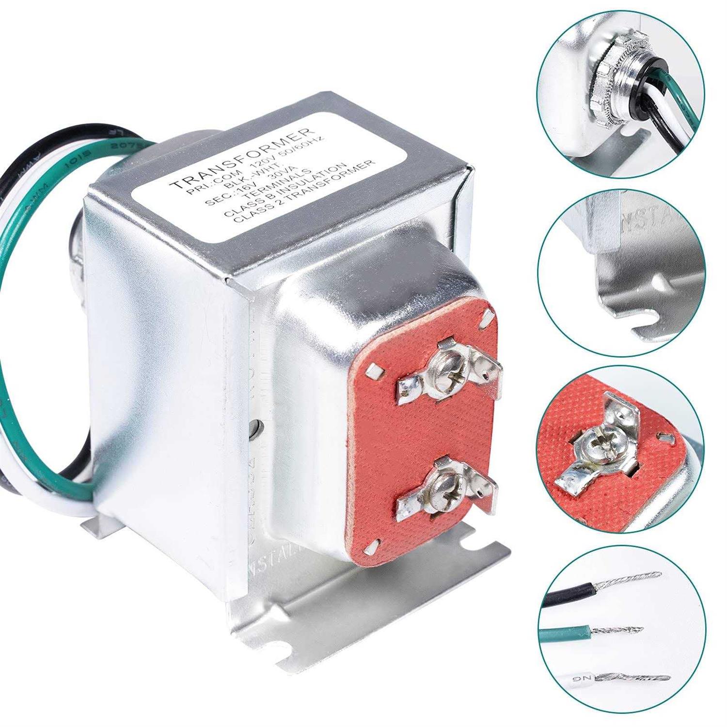 Doorbell Transformer 16V 30VA Comptible with Ring Pro,Nest Hello ...