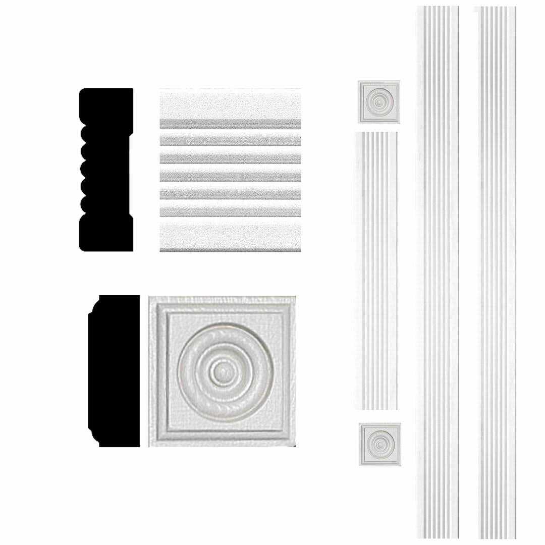 HOUSE OF FARA 3/4 in. x 8 ft. MDF Fluted Door Casing Moulding Set ...