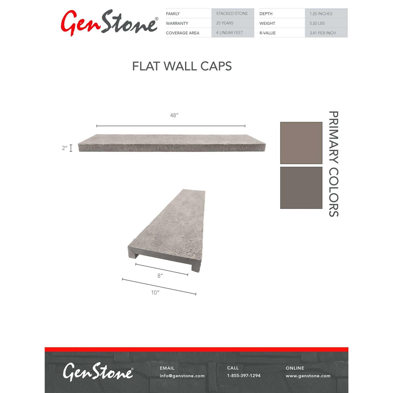 GenStone Faux Stacked Stone Wall Cap - Hardware&Tools Online Store