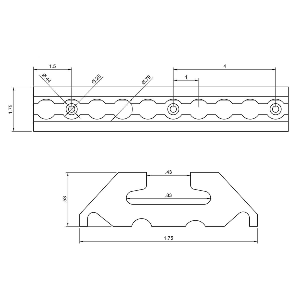96 inch Airline-Style Angled Track - Hardware&Tools Online Store
