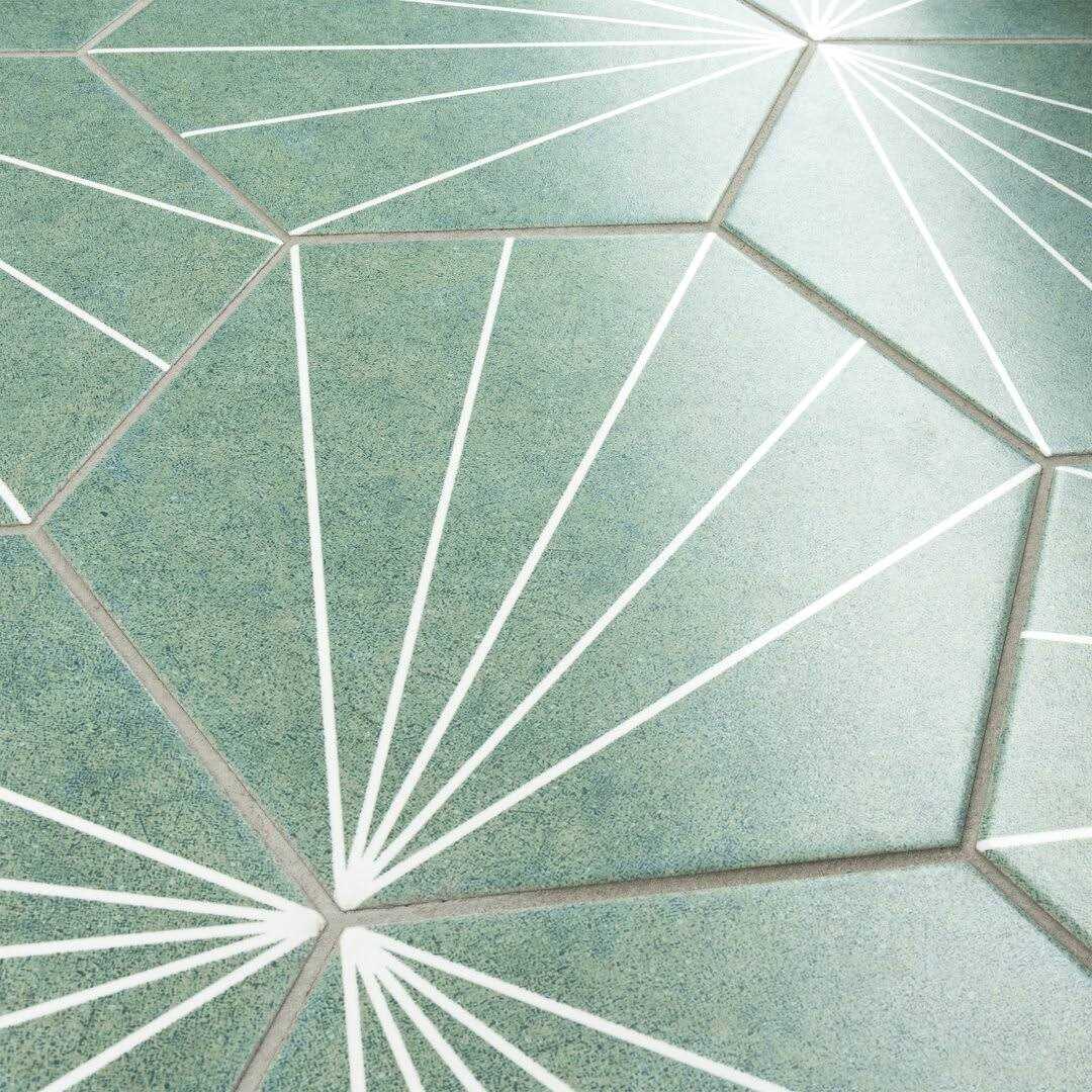 Merola Tile Aster Hex Verde 8-5/8 in. x 9-7/8 in. Porcelain Floor and ...