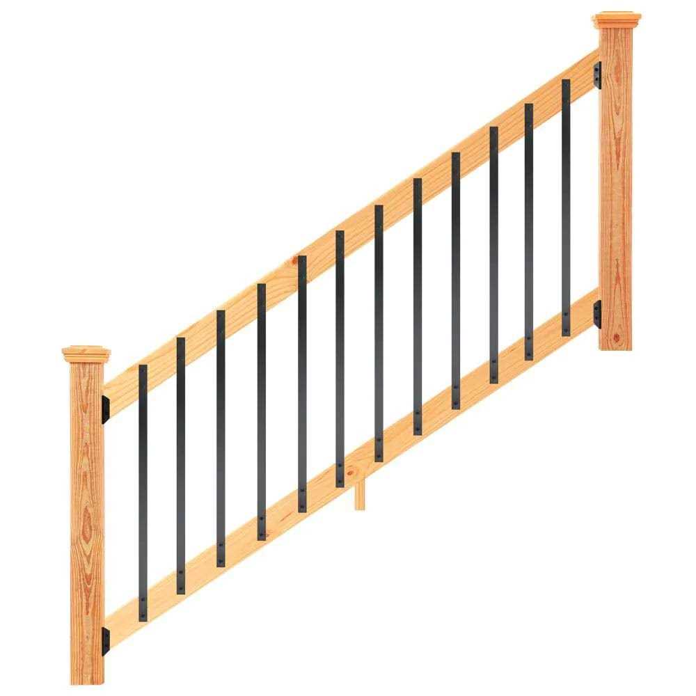 ProWood 6 ft Wood Railing Kit with Flat Aluminum Balusters - Hardware ...