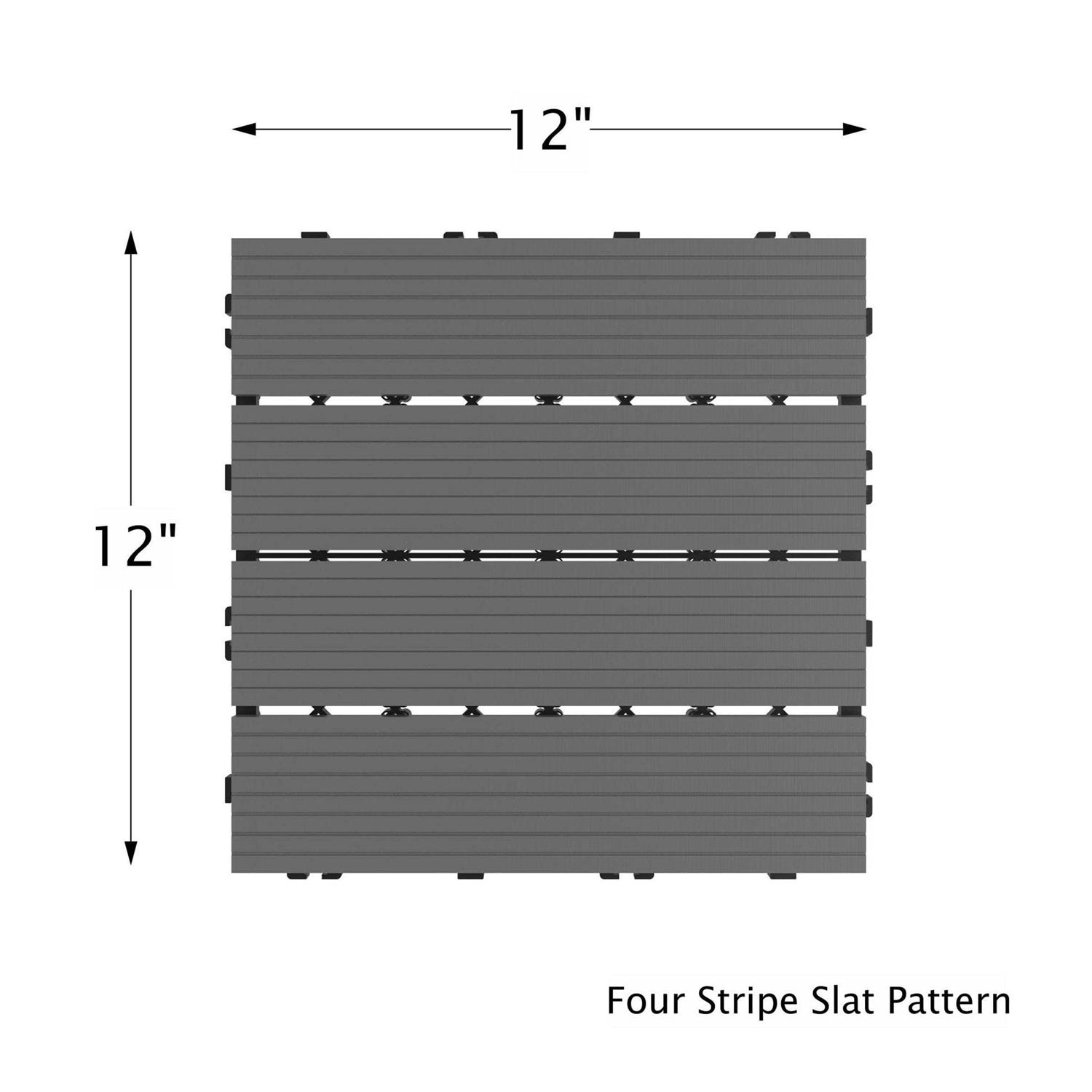 Patio and Deck Tiles Interlocking Slat Pattern by Pure Garden ...
