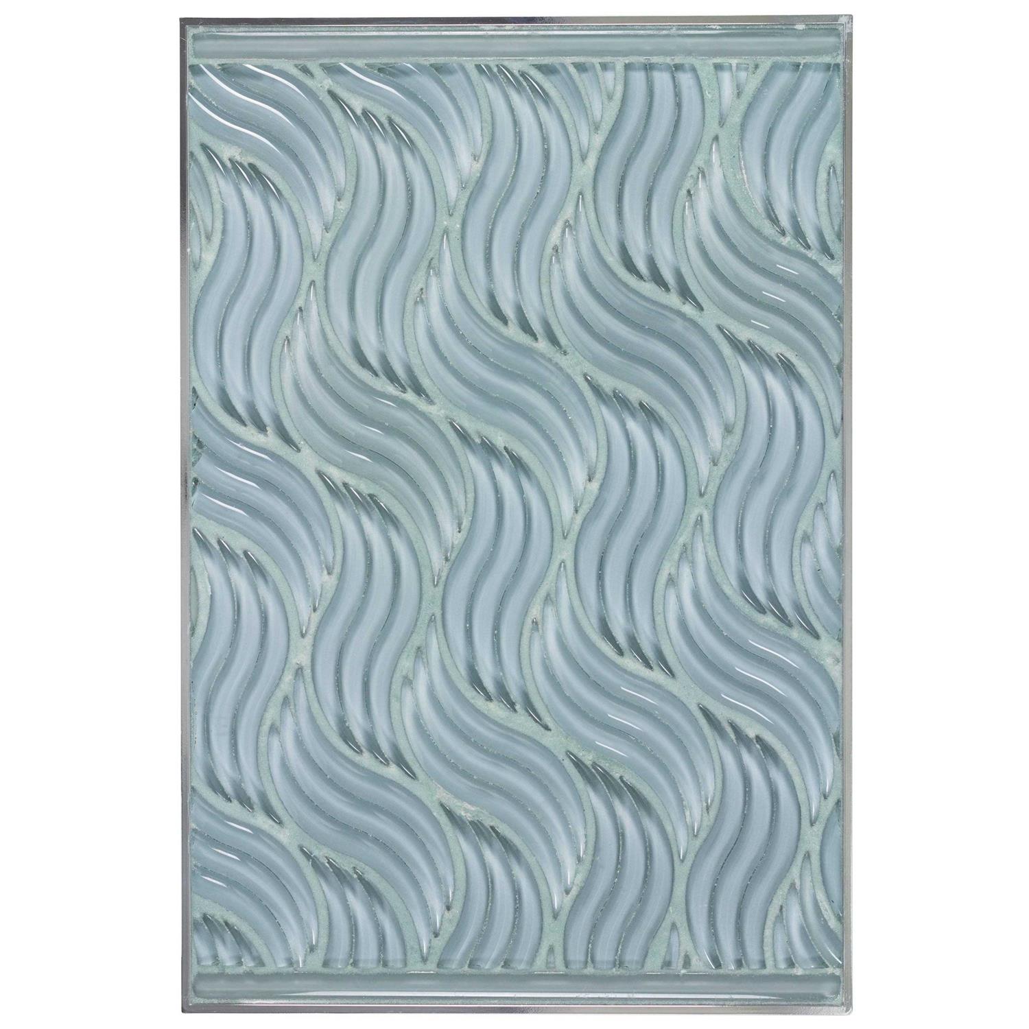 6x12 Subway Mosaic Blue Molded Glass Wave Tile - Hardware&Tools Online ...