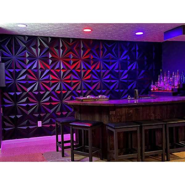 Art3dwallpanels 19.7 in. x 19.7 in. 32 sq. ft PVC 3D Wall Panel Star ...