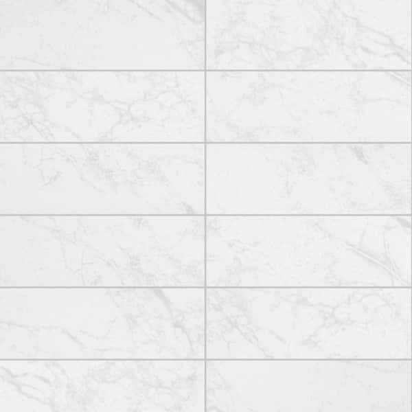 Florida Tile Home Collection Brilliance White 3.75 in. x 12 in ...