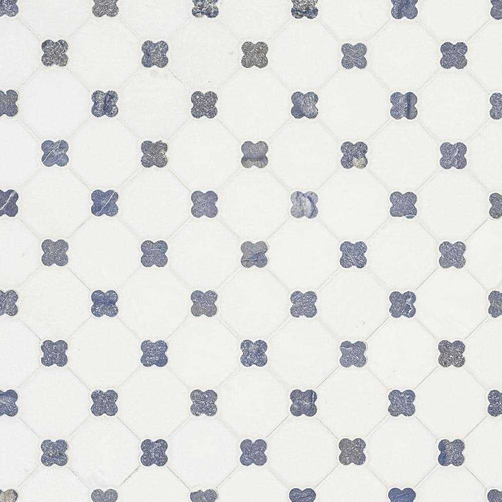 Msi Azula Floret 12 in. x 12 in. x 10mm Polished Marble Mesh-Mounted ...