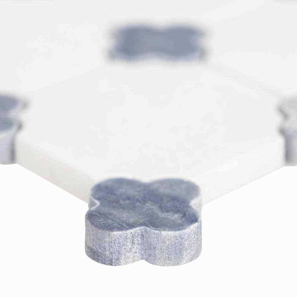 Msi Azula Floret 12 in. x 12 in. x 10mm Polished Marble Mesh-Mounted ...