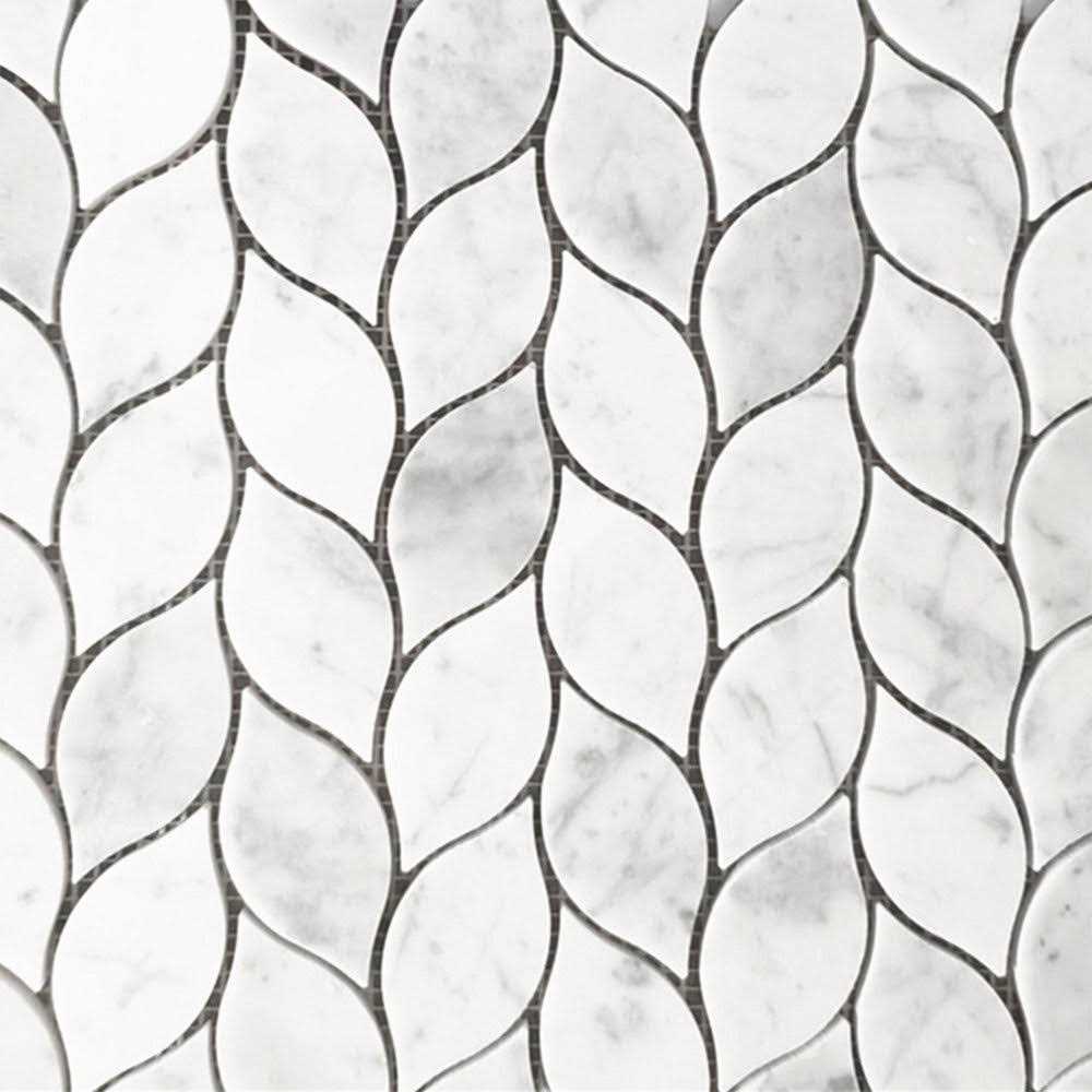 Marble Online Leaf Shape Carrara Marble Mosaic Tile - Hardware&Tools ...